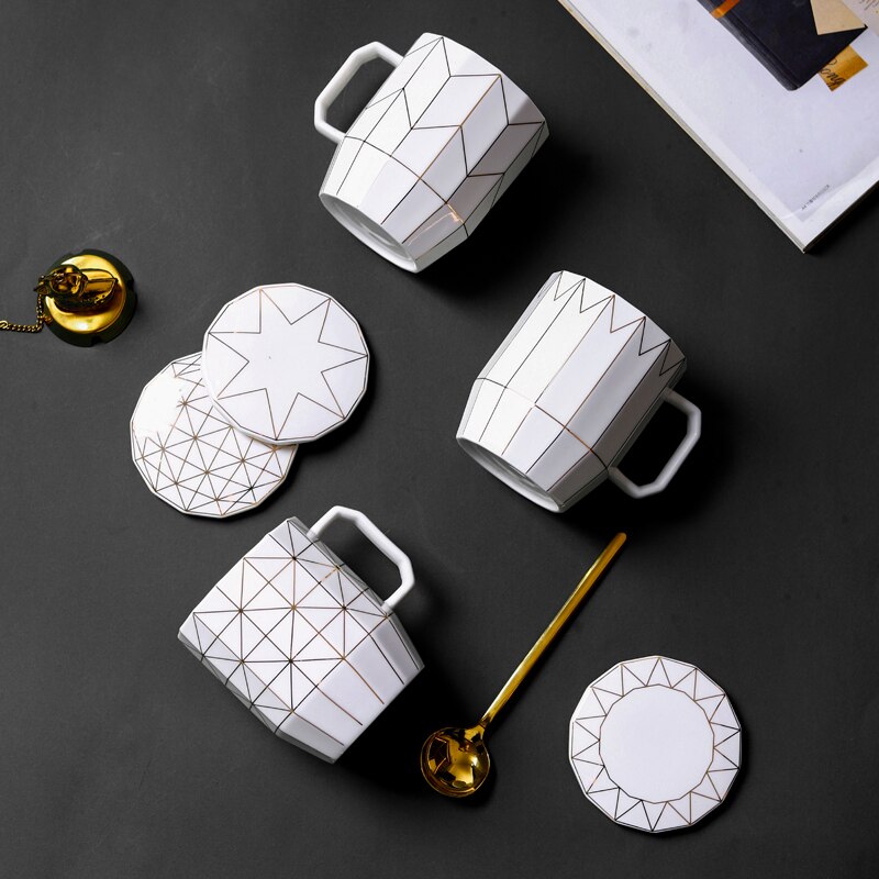 Yolife Ceramic 400ml geometry Mug Reusable Drinkwa... – Vicedeal