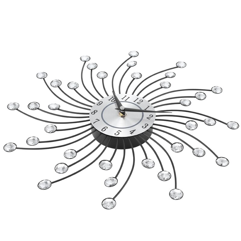 3D Large Wall Clock Metal Crystal Modern Home Deco... – Grandado