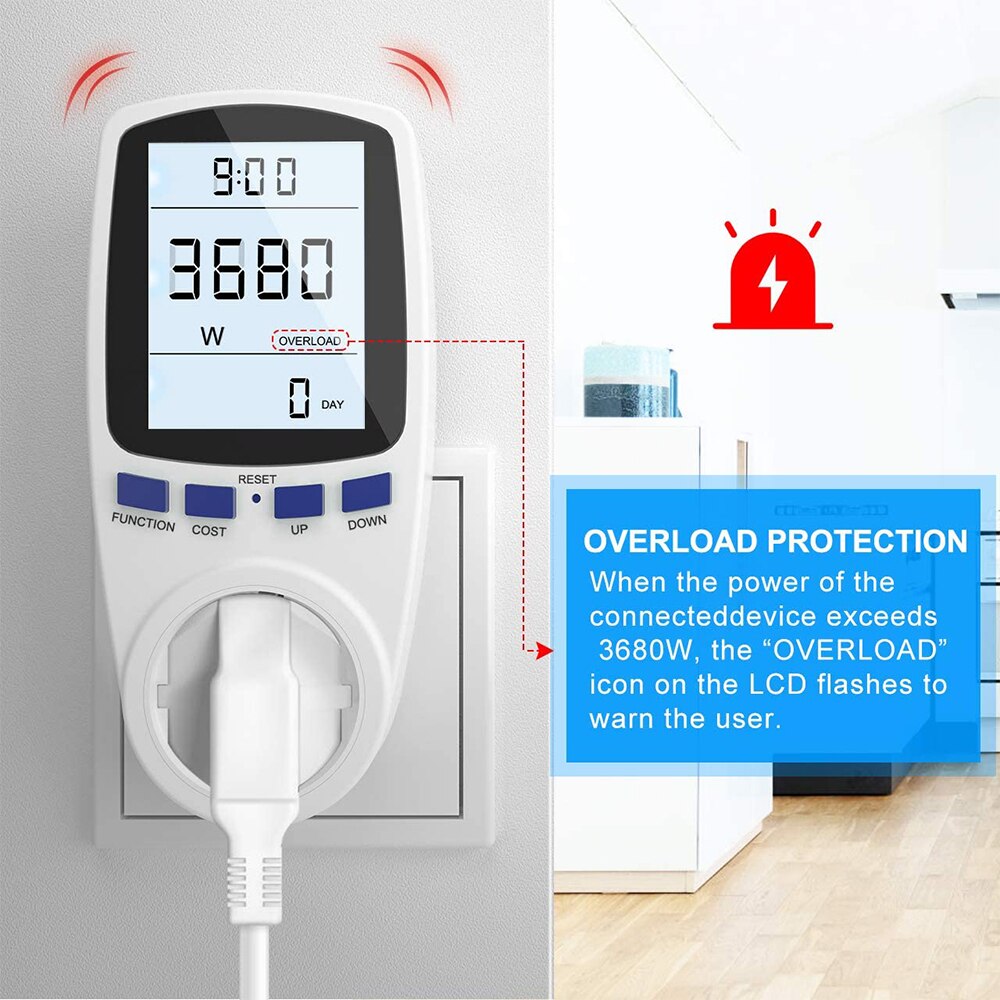 Ac Power Meter Digitale Wattmeter Britse Plug Powe... – Grandado