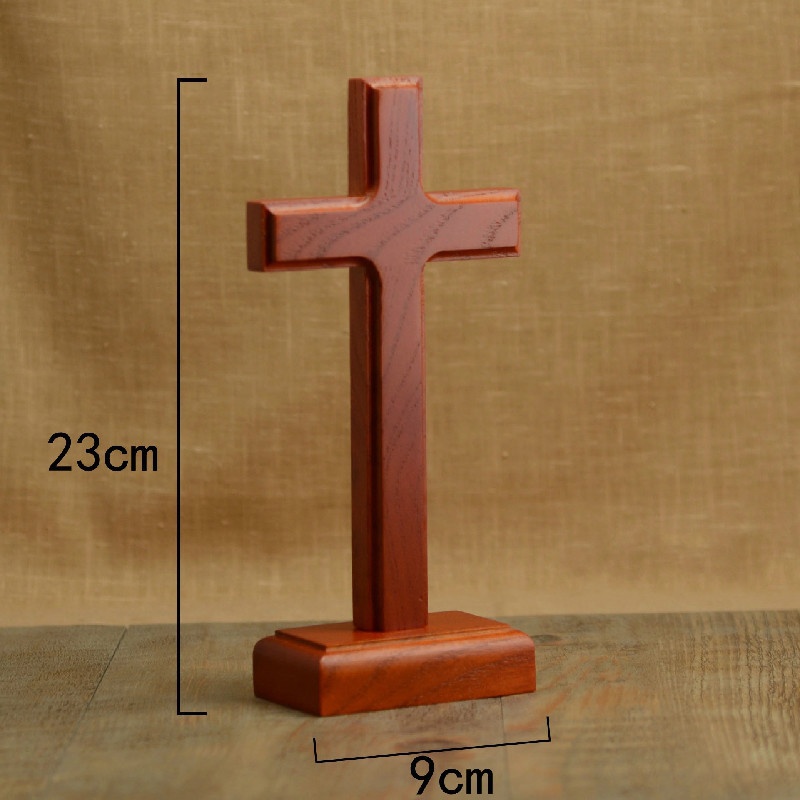 Natural Ash Wood Cross Redwood Color Christian Woo... – Grandado