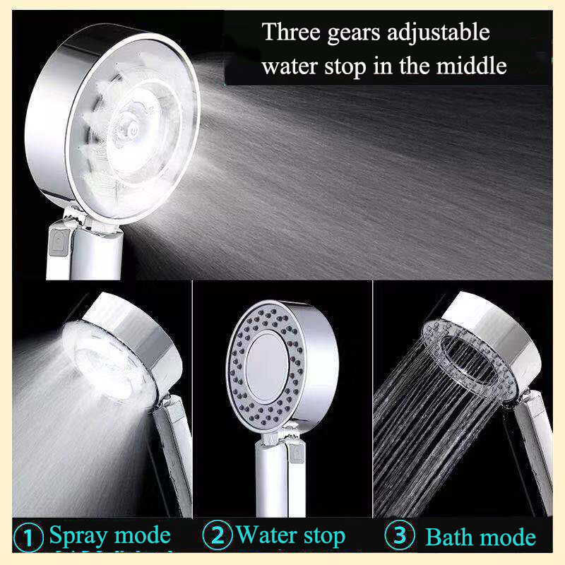 Double-sided Shower Head Water Saving Round ABS No... – Grandado