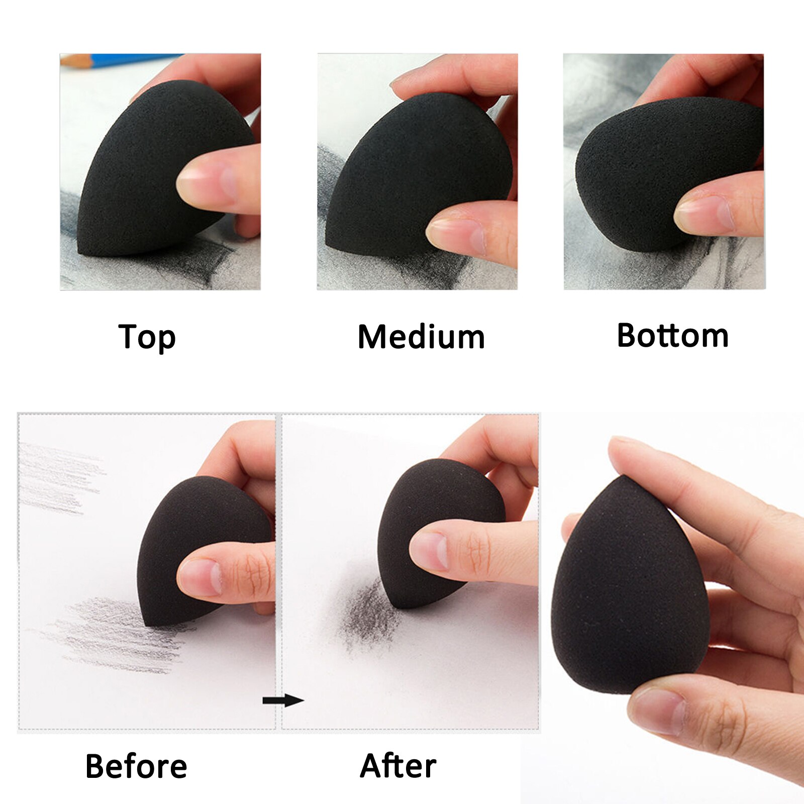 3pcs Sketch Sponge Eraser Wipe Mini Blending Paint... – Vicedeal