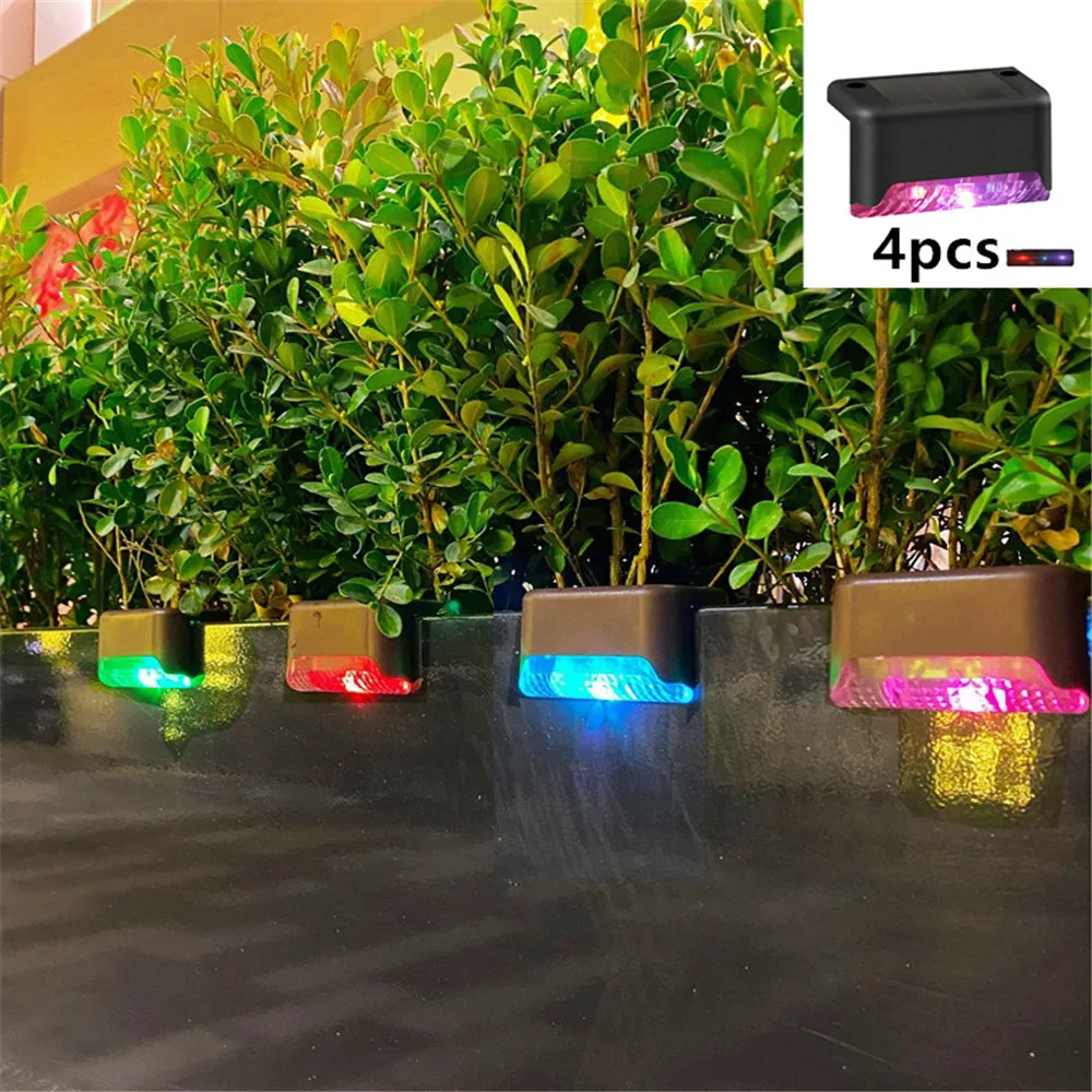4 stk. trappe-led-solcellelampe vanntett utendørs ... – Vicedeal