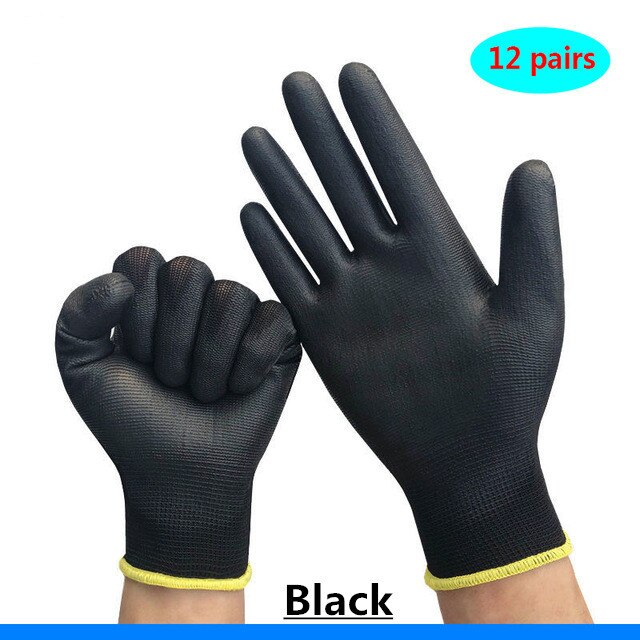 6-36pu pairs of nitrile safety coated work gloves,... – Vicedeal