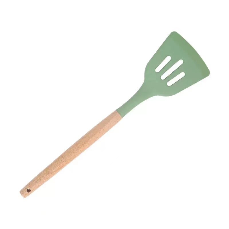 Wood Handle Silicone Kitchenware Cooking Tool Non-... – Grandado