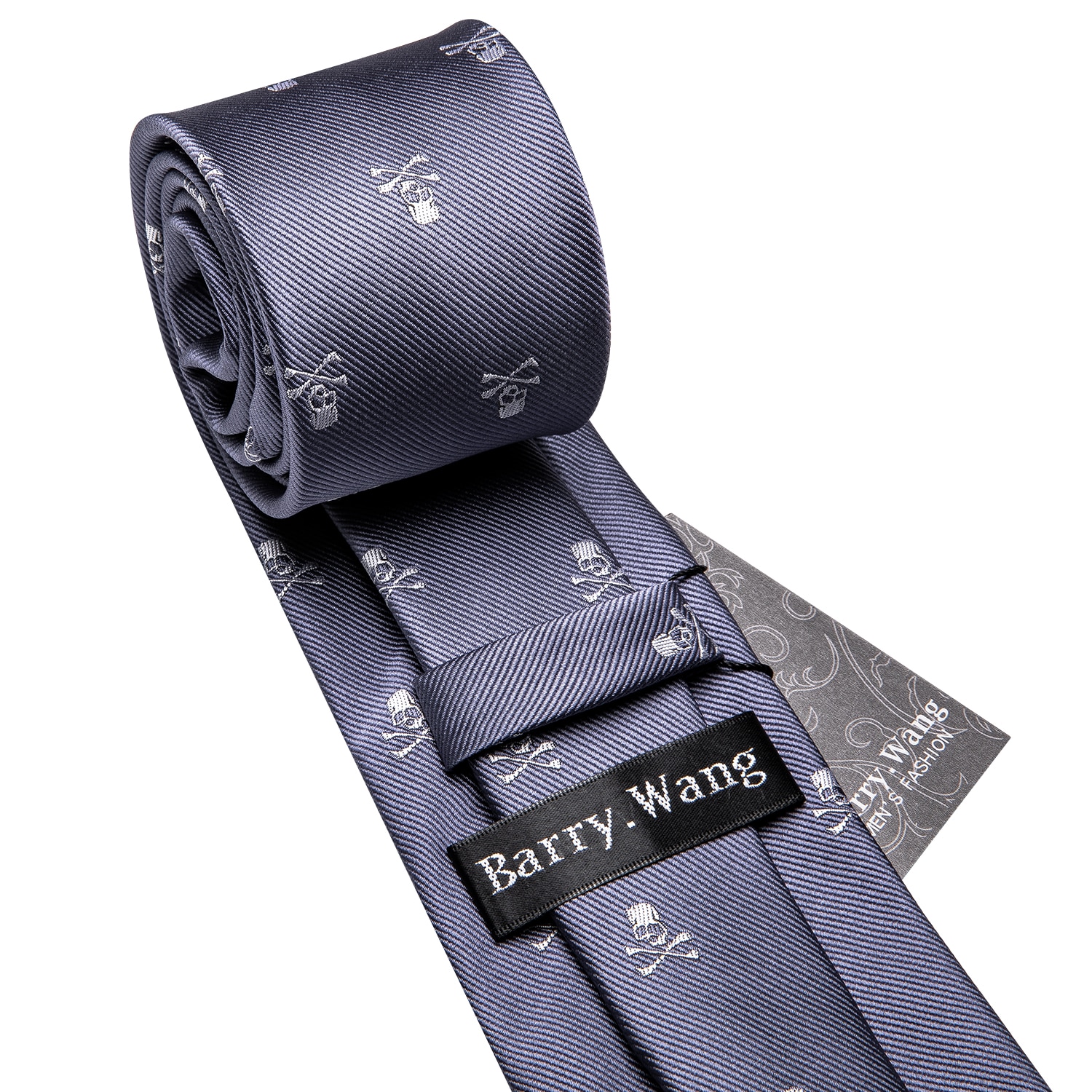 Blauw Schedel Mannen Stropdas Set 8.5 Cm Zijden Za... – Grandado