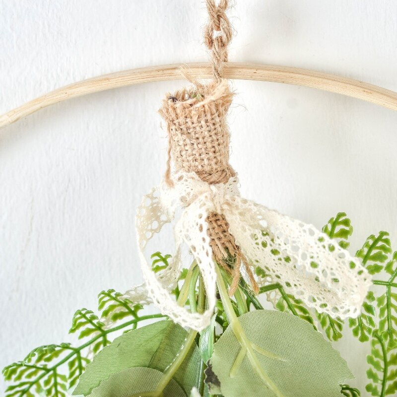 Wall-mounted Bamboo Wreath Garland Artificial Flow... – Grandado