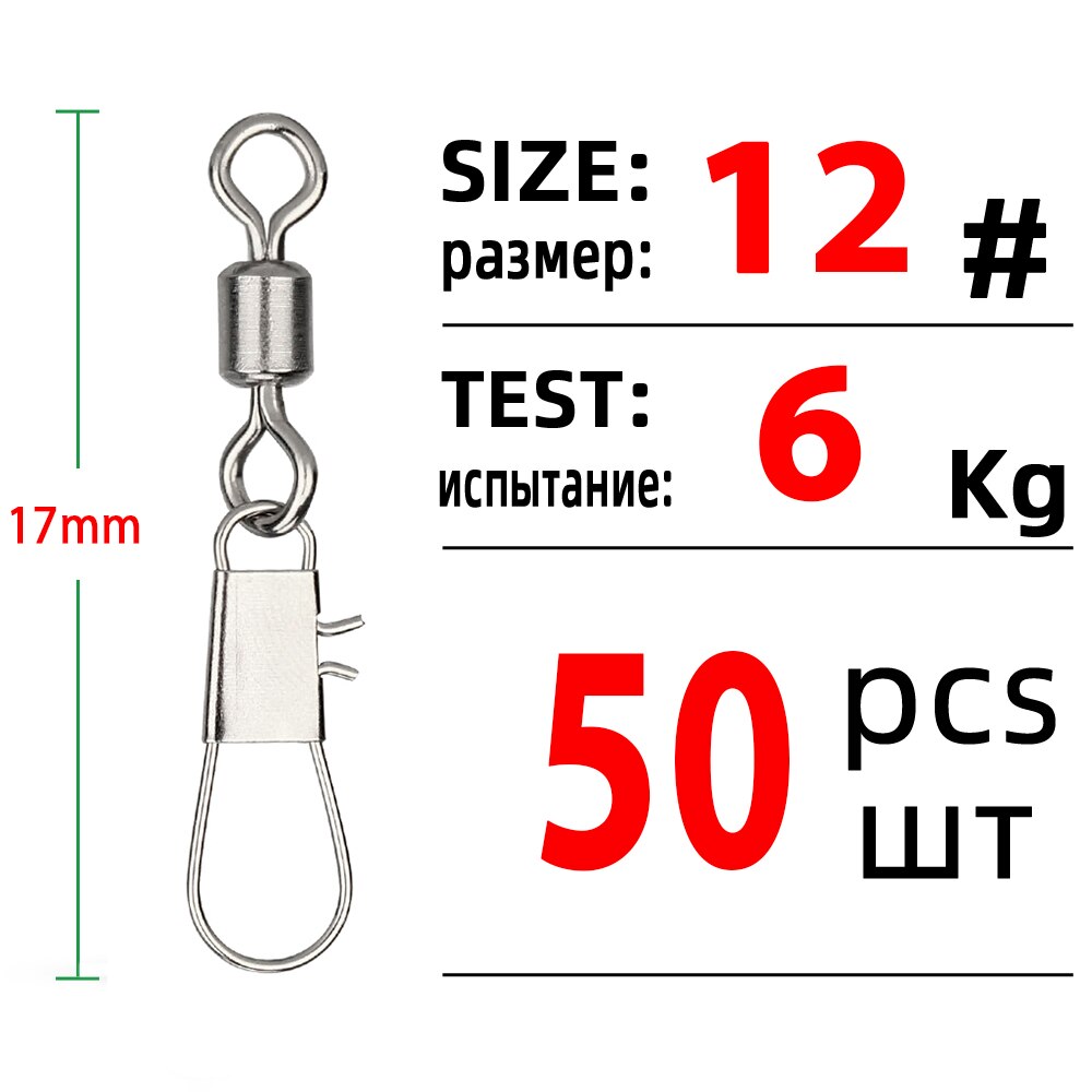 TIANNSII 100pcs Fishing Connector Rolling Swivel w... – Grandado