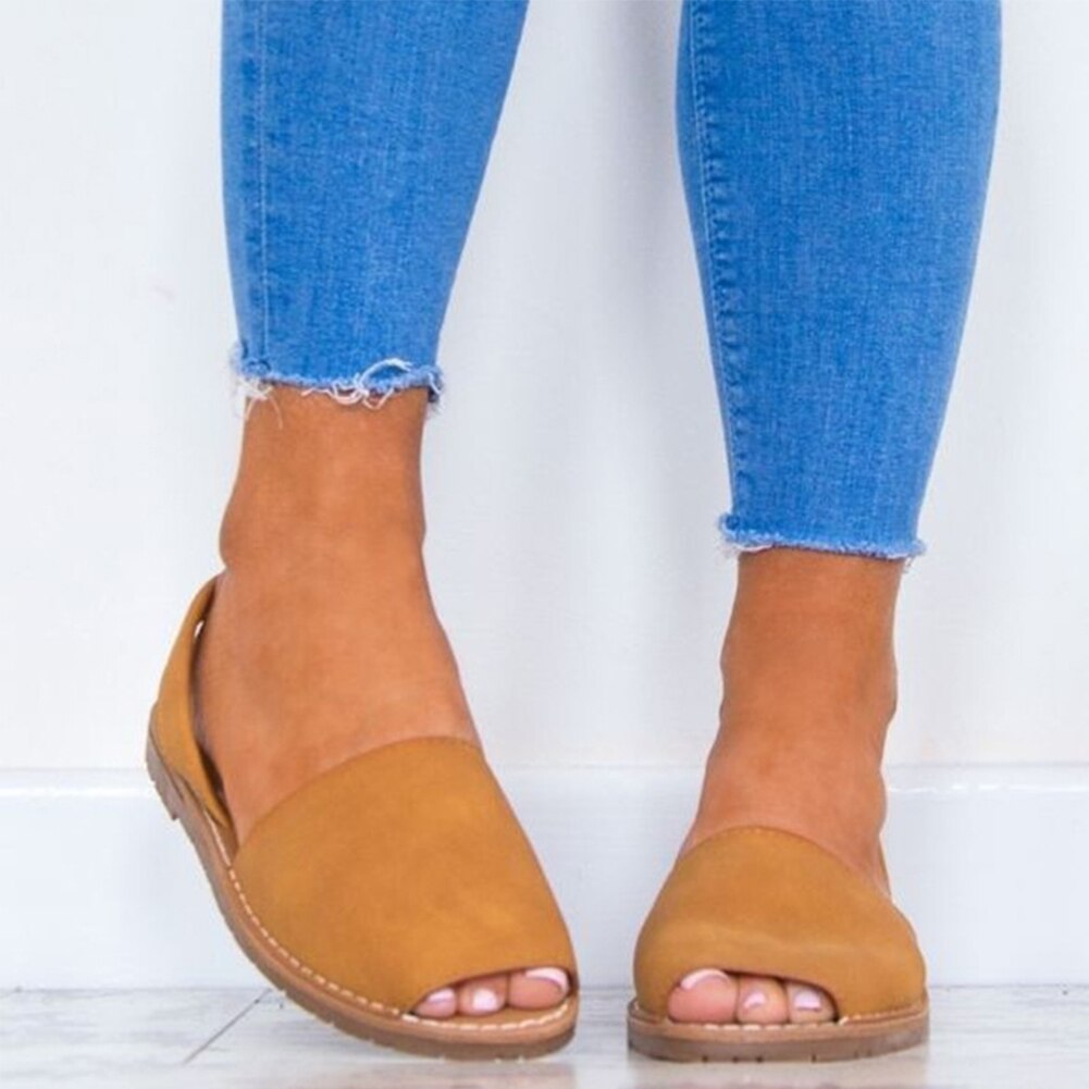 Women Retro Flattie Open Toe Slingback Gladiator S... – Grandado