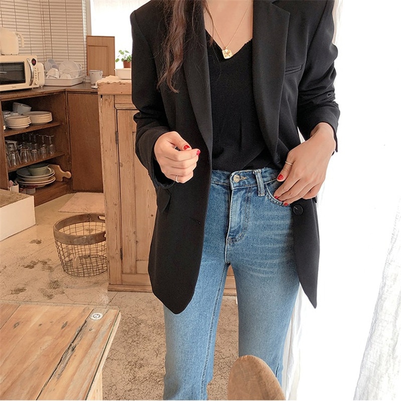 Aelegantmis Spring Blazer Jacket Women Casual Pock... – Grandado