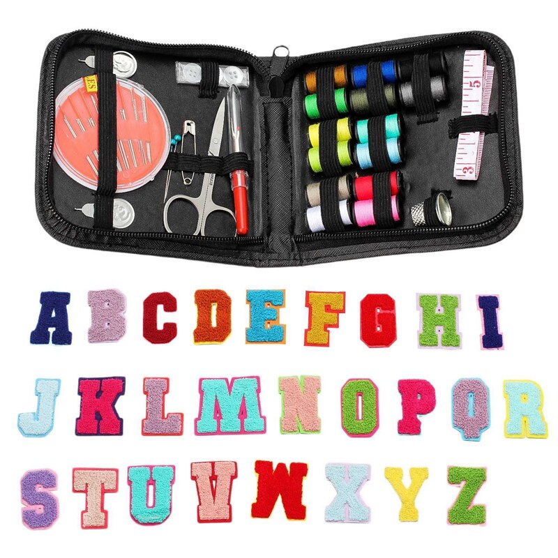Kit de couture avec 26 patchs de l'alphabet en... – Grandado