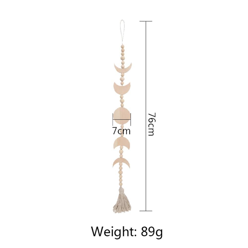 Moon Phase Wall Hanging Wood Bead Garland With Tas... – Grandado