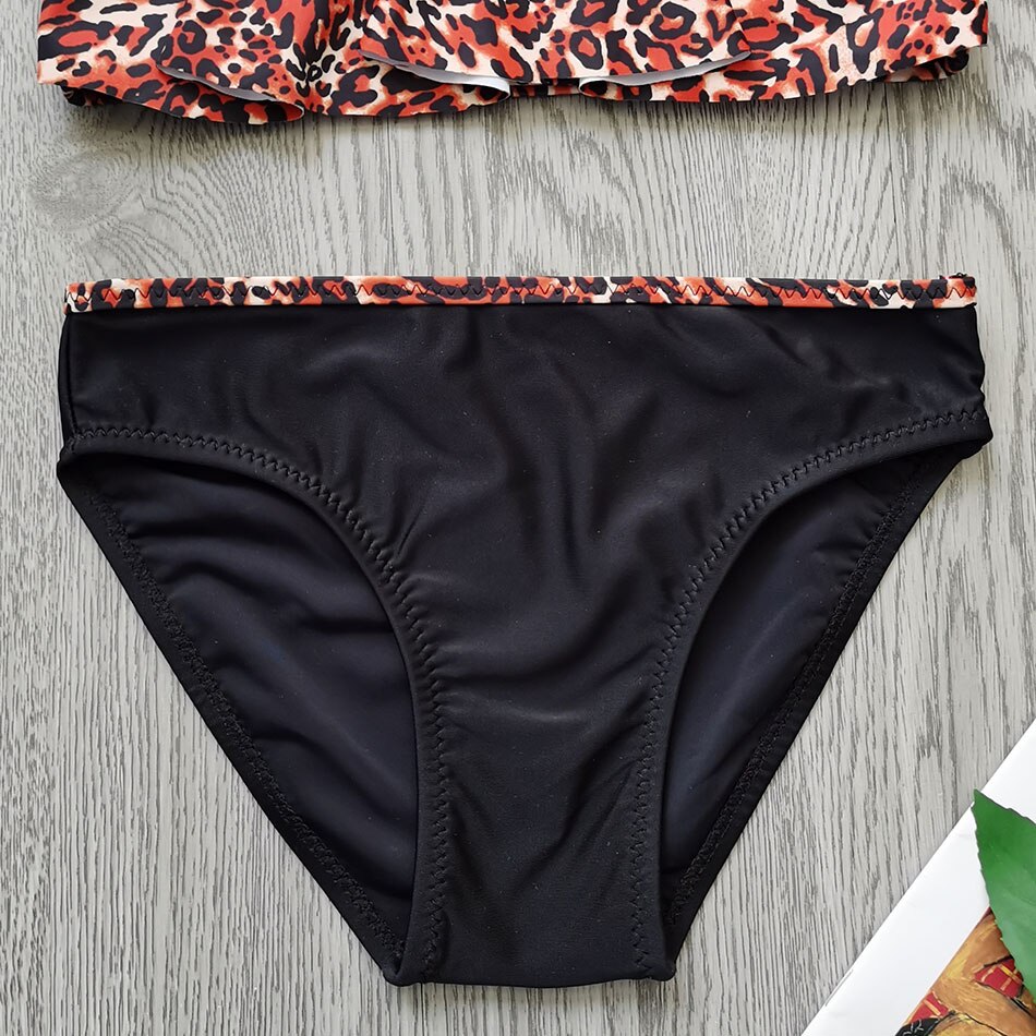 Volant Mädchen Badeanzug freundlicher Leopard Mädc... – Grandado