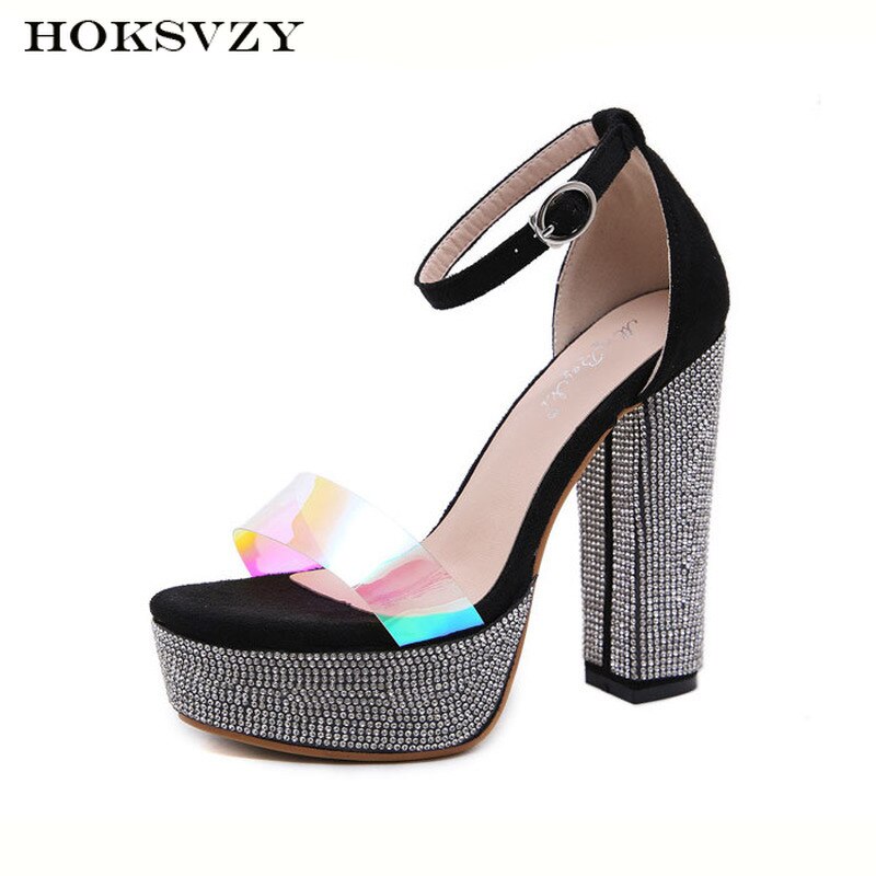 LTARTA 13.5CM Party High-heeled Sandals Thick Heel... – Grandado