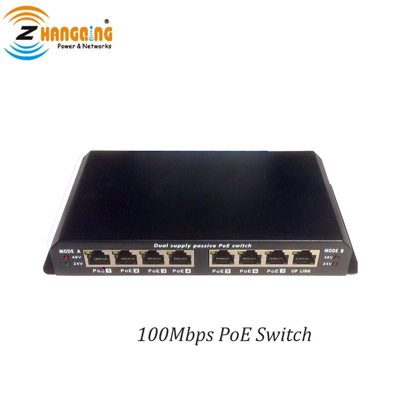 ZQ-Passive PoE Switch 7 Port PoE 100Mbps Switch 1U... – Grandado