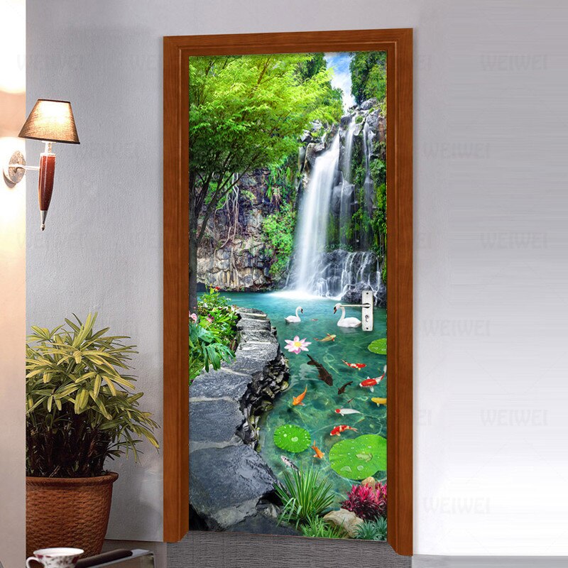 Chinese Style Waterfall Landscape Photo Mural Wall... – Grandado