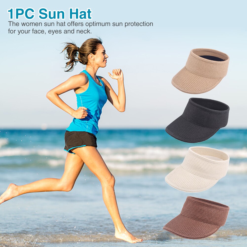 Women Foldable Straw Sun Hat Wide Brim Roll Up Fis... – Grandado