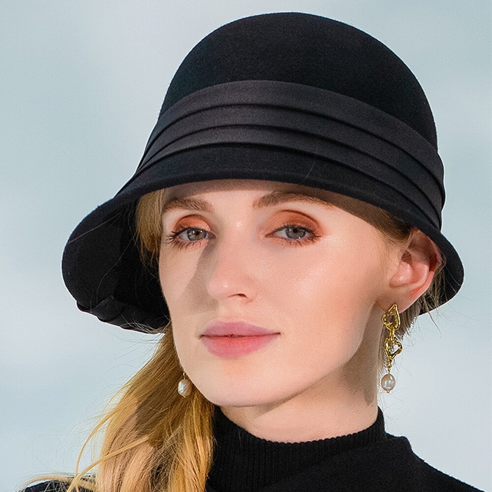 Fs 100% Wolvilt Koepel Cloche Hoed Brede Rand Bowl... – Grandado