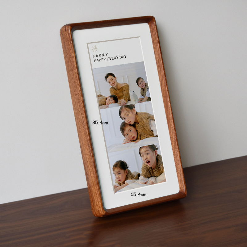 Solid Wood Triple Photo Frame Rounded Corner Table... – Vicedeal