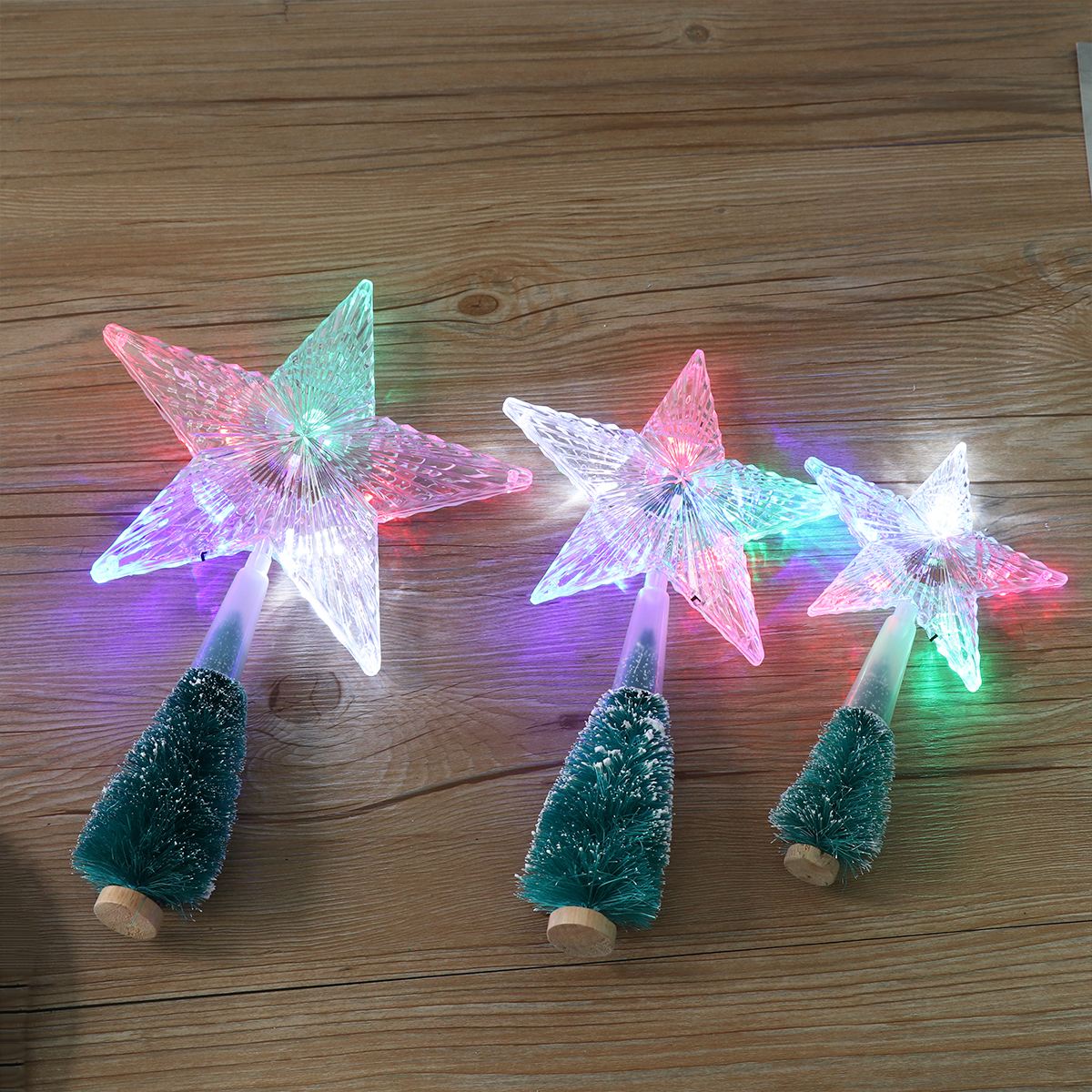 3pc Christmas Tree Topper Colorful Lights Pentagra... – Grandado