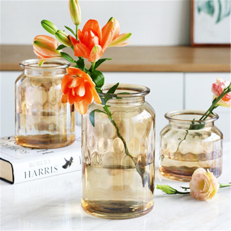 Glass Vase Colored Transparent Vase Colorful Hydro... – Grandado