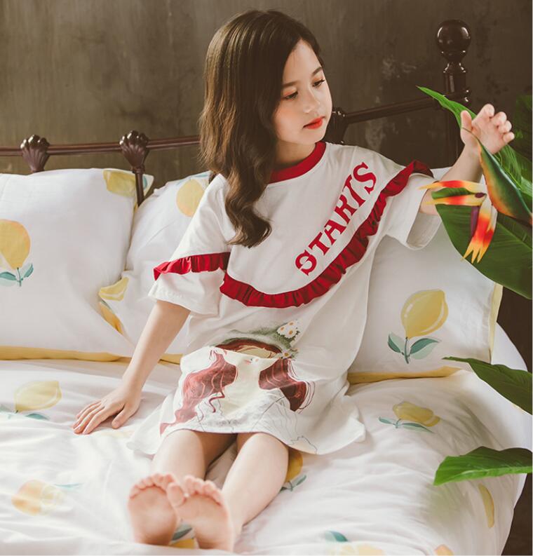 Girls Cotton Nightdress Summer Teen Girl Pajamas D... – Grandado