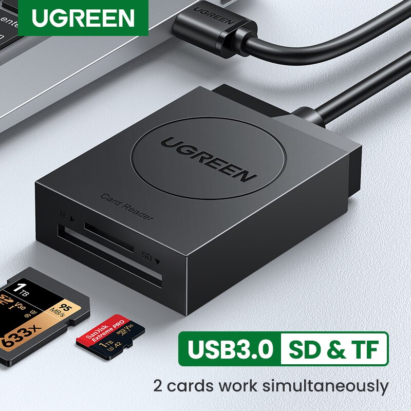 UGREEN Card Reader USB3.0 to SD Micro SD TF Card A... – Grandado