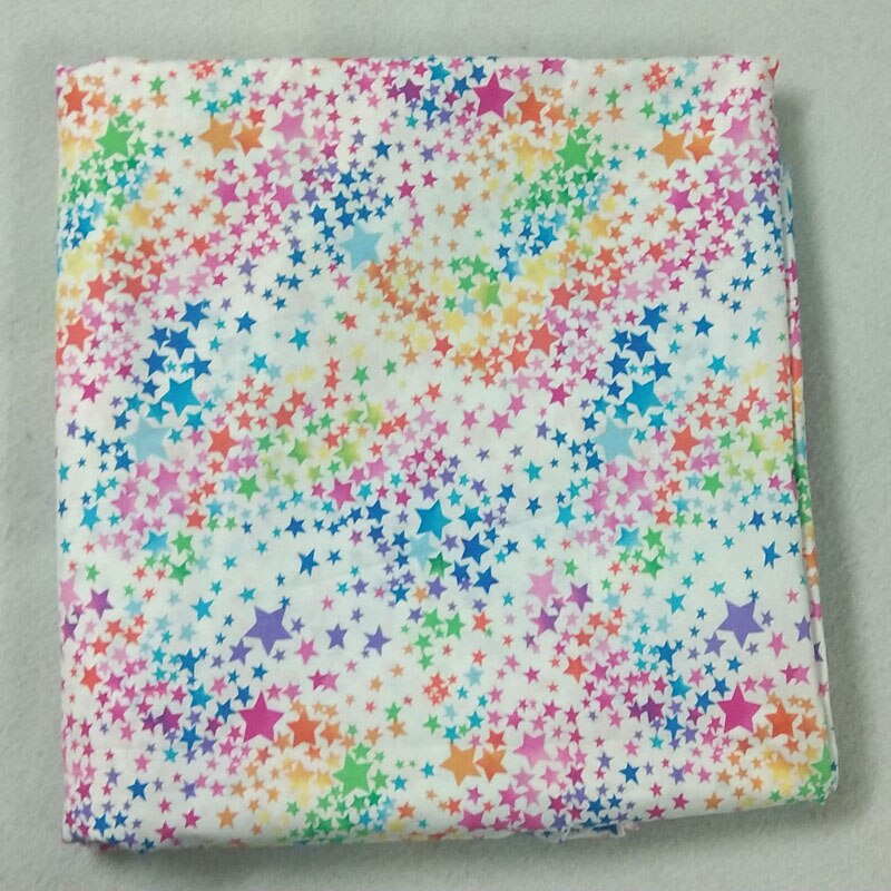 Pretty Colorful Fivestar Printed Cotton Fabric 50x... – Grandado