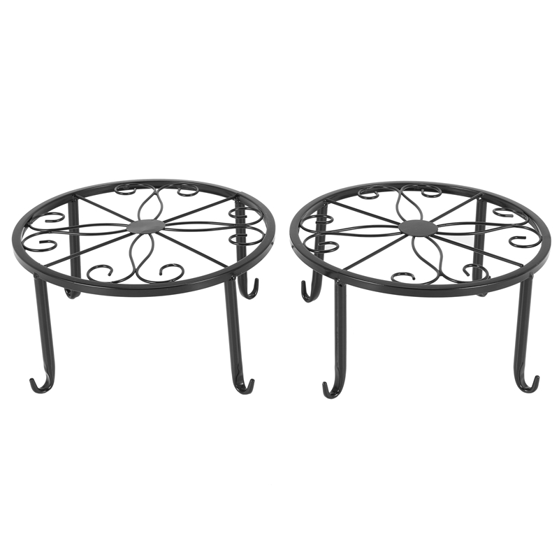 12-inch heavy pot plant stand, set of 2, art forge... – Grandado