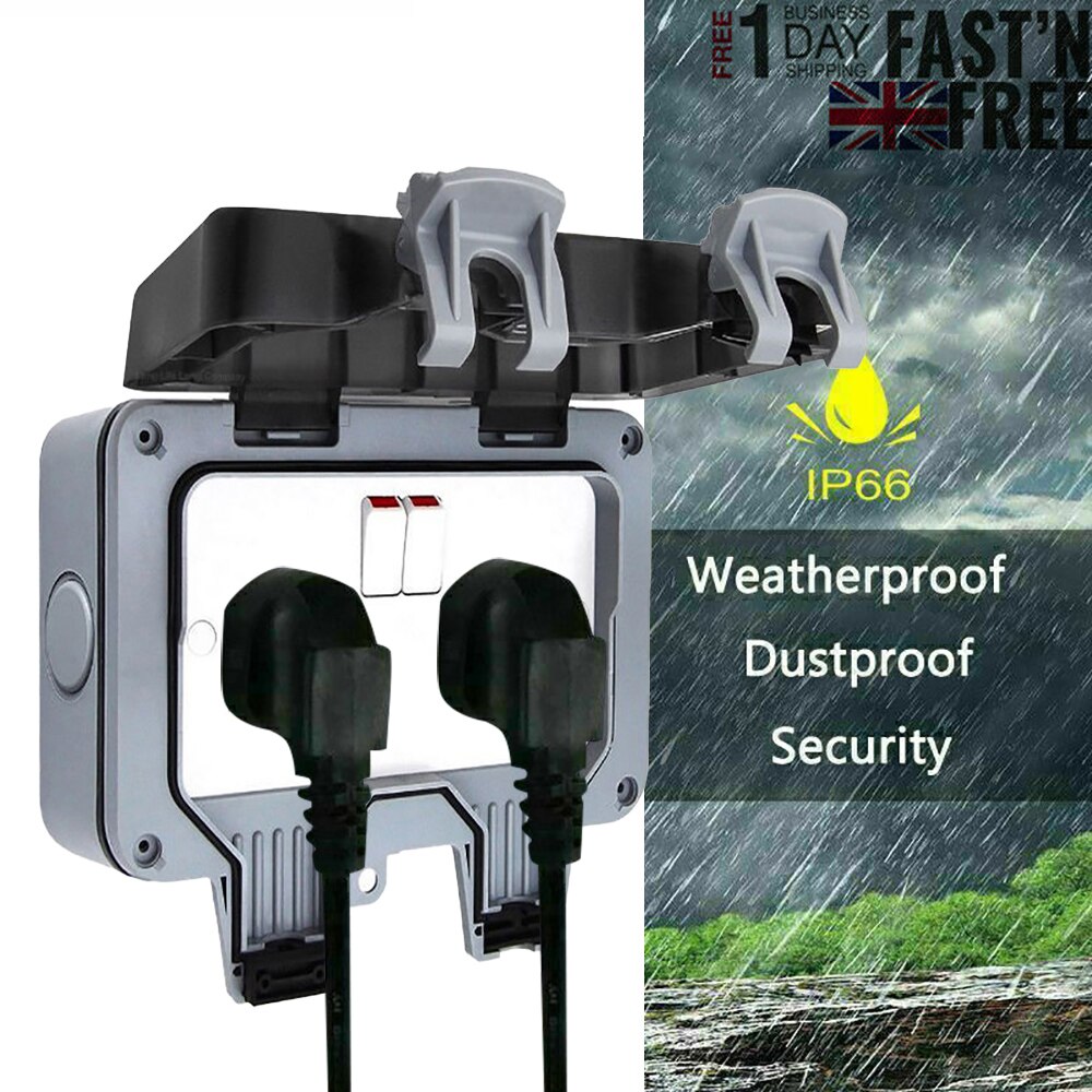 Weatherproof 2 Gang Socket Multi Functional Six Ho... – Grandado
