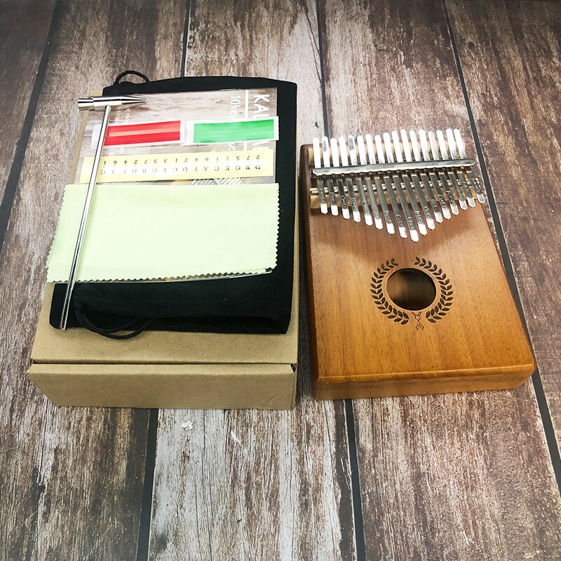 17 Keys Bull Kalimba Thumb Piano Mahogany Body Mus... – Grandado