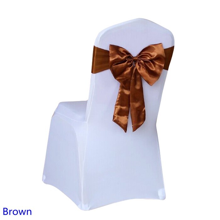 Brown Colour Spandex Chair Sashes Wedding Chair Sa... – Vicedeal