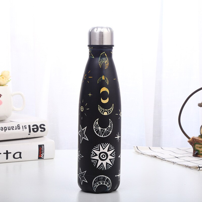 black 500ML Water Bottle Vacuum Insulated Flask Th... – Grandado