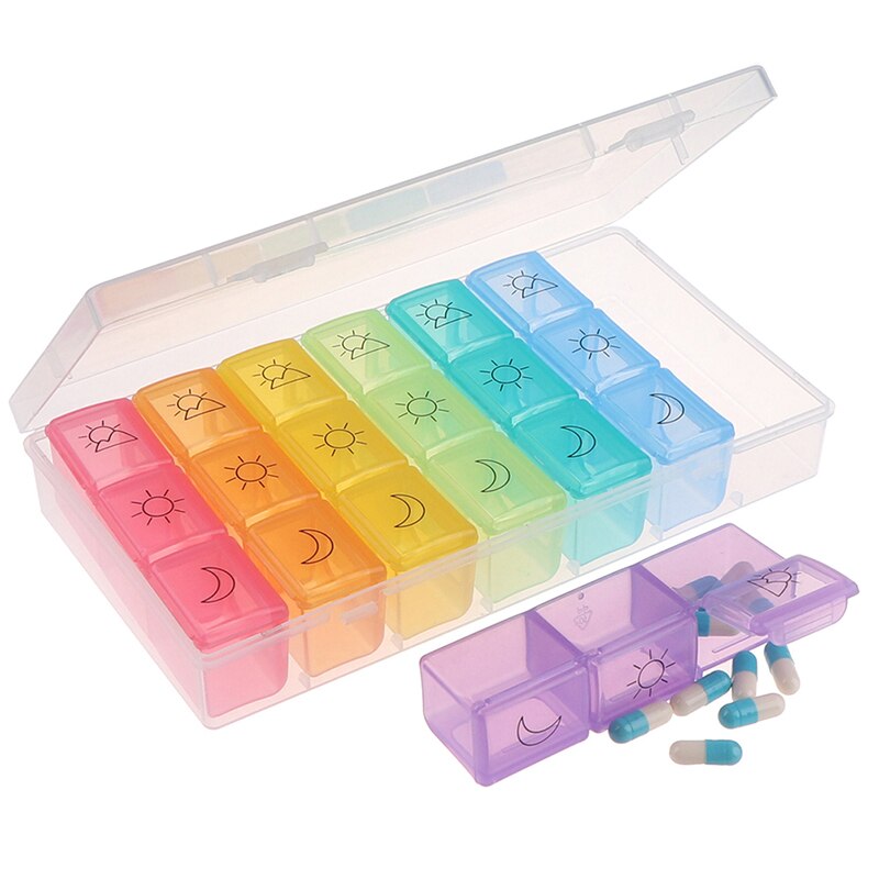 3 Row 21 Grids 7 Days Weekly Pill Case Medicine Ta... – Vicedeal