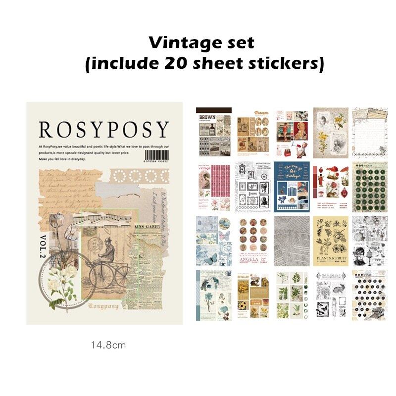 Rosy Posy 20 Pagina Notebook Stickers Set Ins Stij... – Vicedeal
