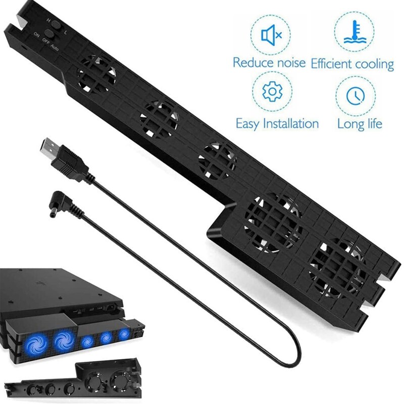 USB External Cooling Fan 5 Fan Turbo Temperature C... – Grandado