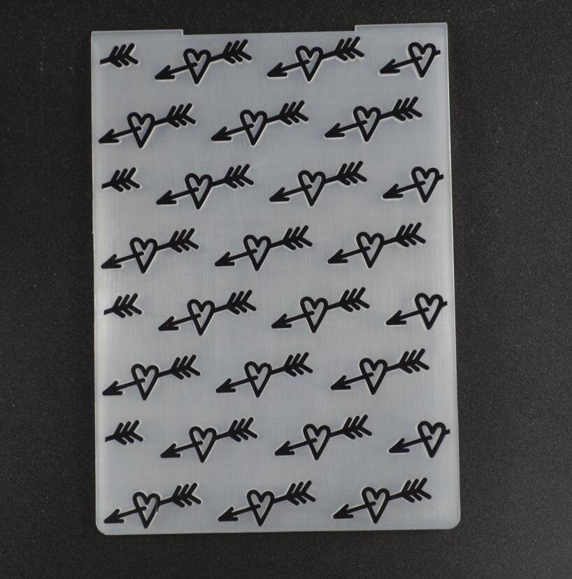 Hearts in arrow plastic embossing folder for card ... – Grandado