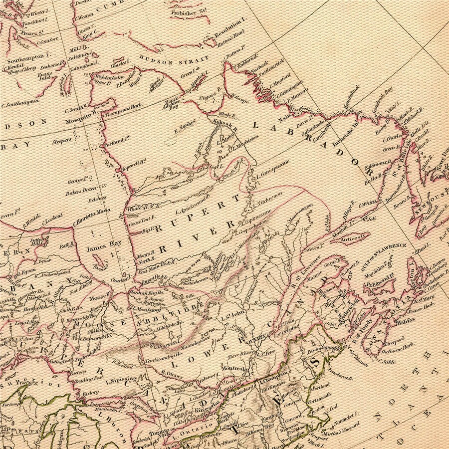 British North America Map Delicate Texture Canvas ... – Grandado