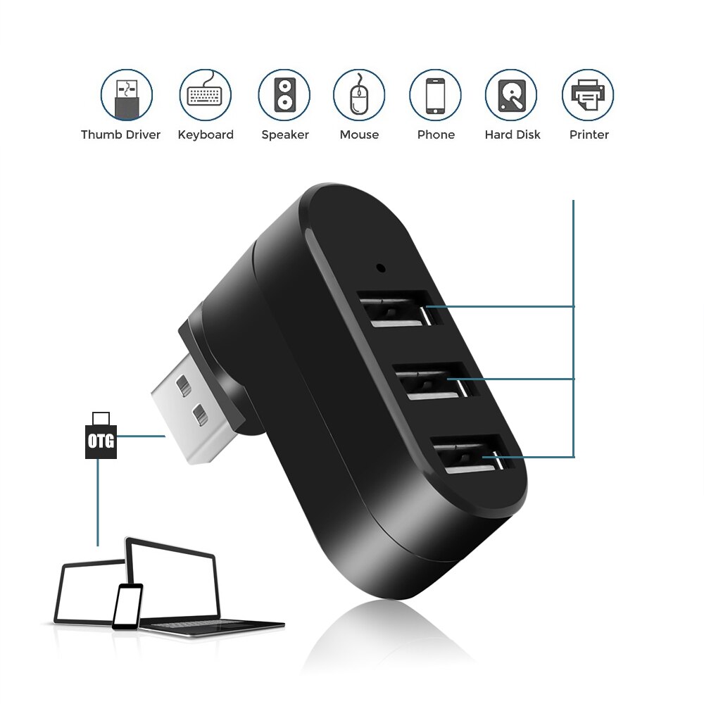 3 USB Hubs Usb Hub 2.0 3 Ports USB 2.0 Mini Rotate... – Vicedeal 3 USB Hubs Usb Hub 2.0 3 Ports USB 2.0 Mini Rotate... – Vicedeal