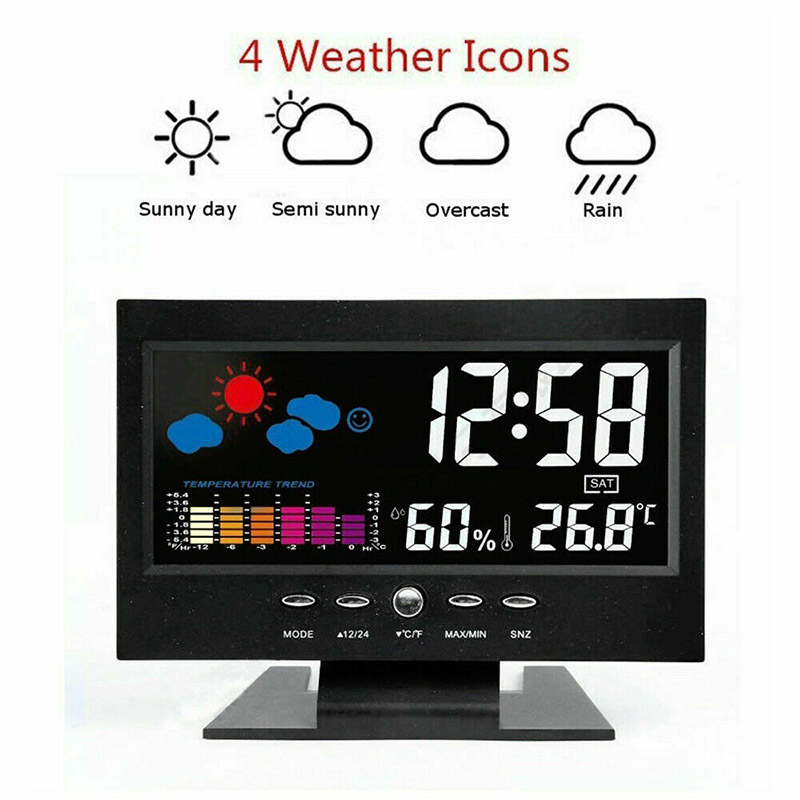 Intelligent Digital Clock Weather Station Display ... – Grandado