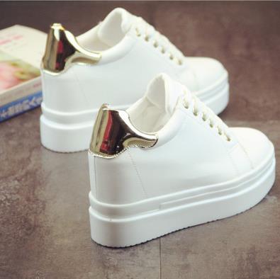 Hvite sneakers sko kvinnelig vår student plattform... – Vicedeal