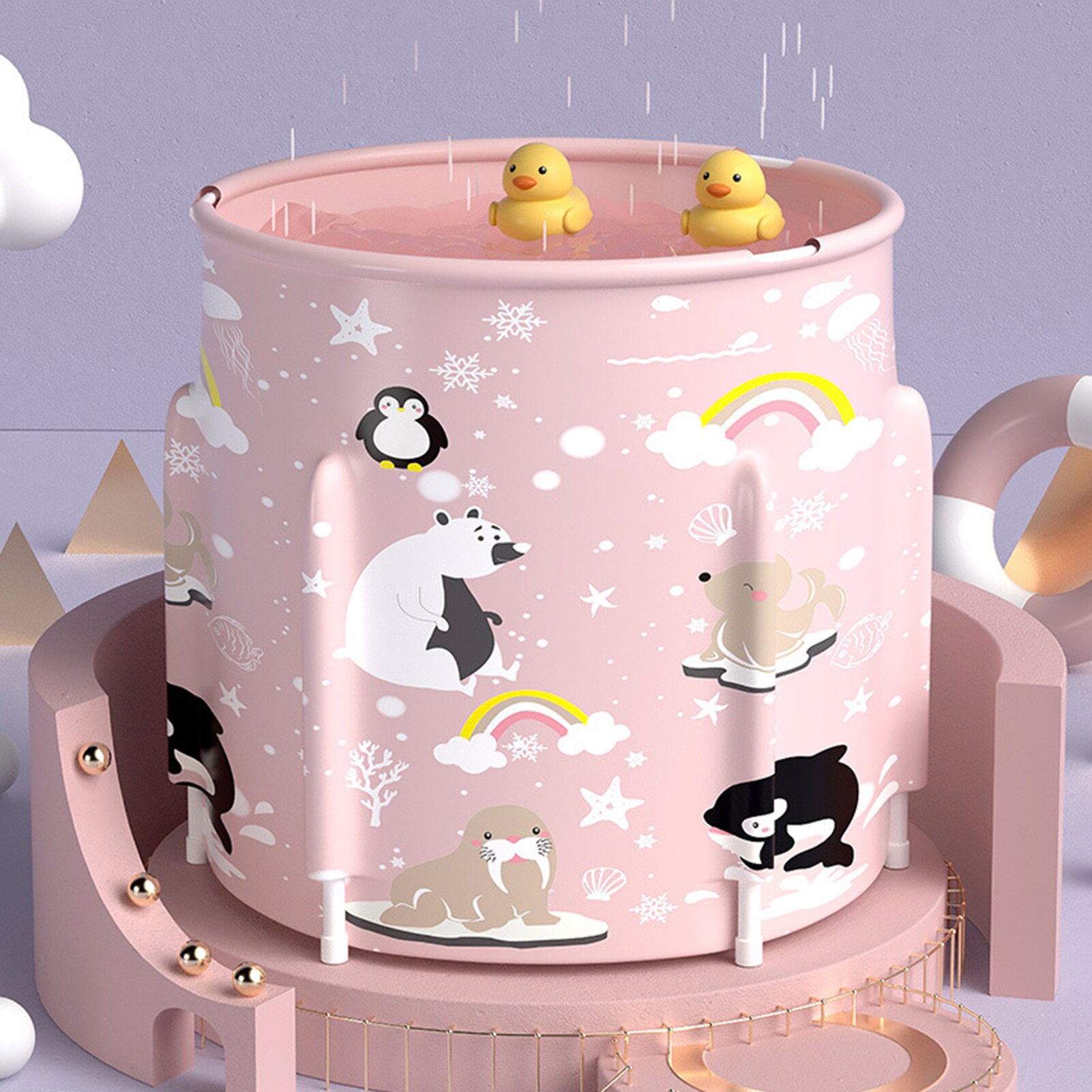 Folding Kids Bathtub Foldable Baby Bathing Barrel ... – Grandado