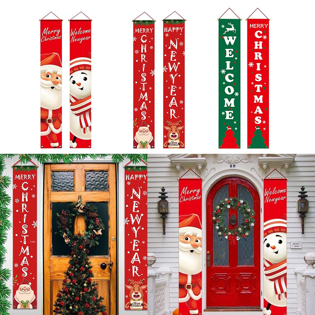 Christmas Door Banner Porch Sign Christmas Decorat... – Grandado