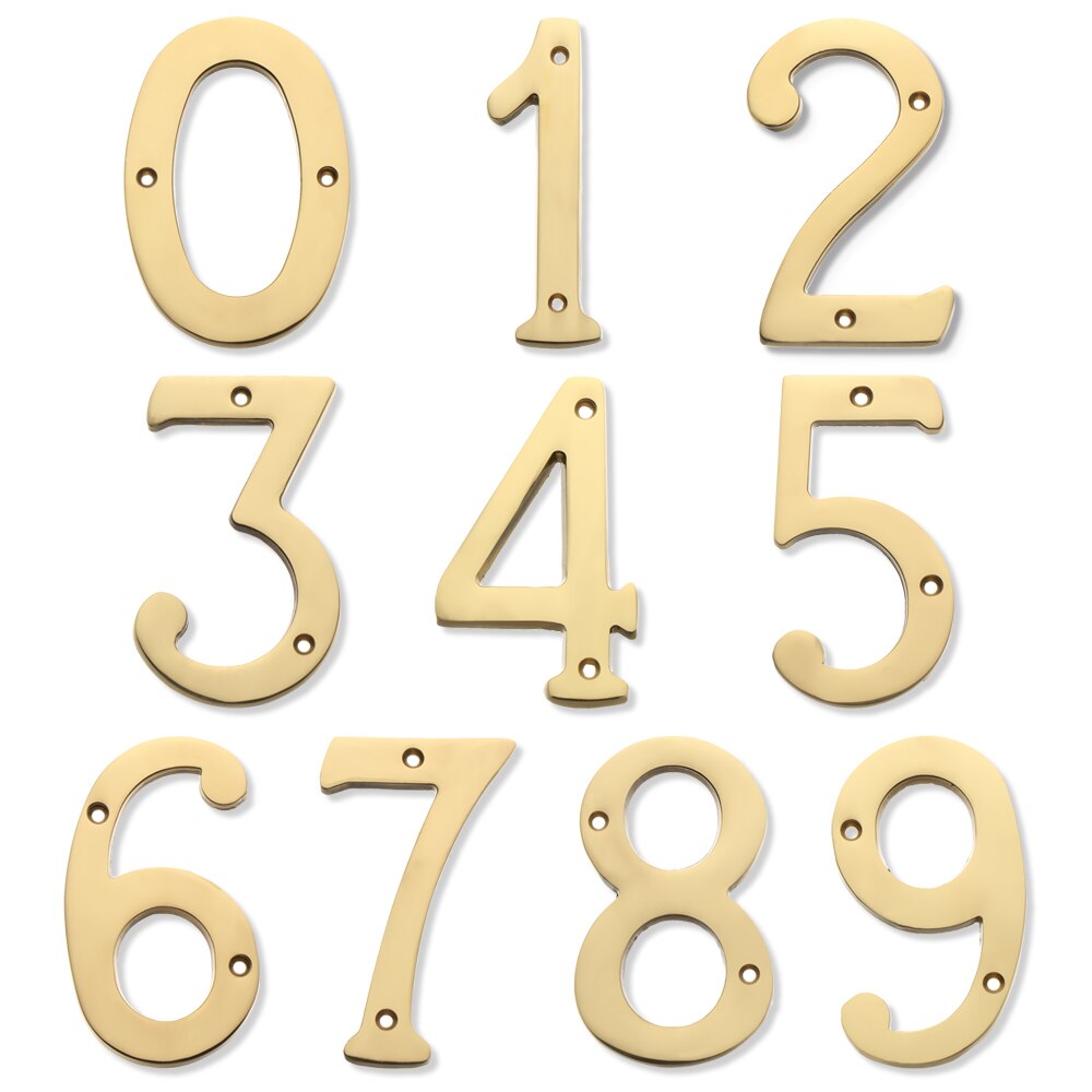 Flat Apartment Brass Door Numbers House Address Si... – Grandado