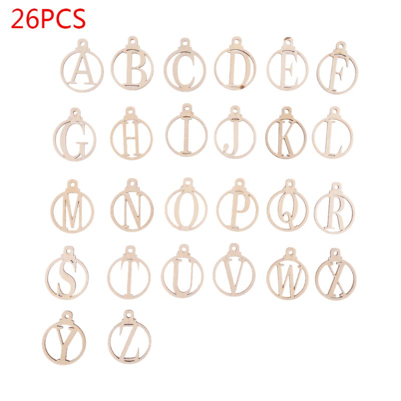 26pcs Wooden Alphabet Letters Christmas Tags DIY S... – Vicedeal