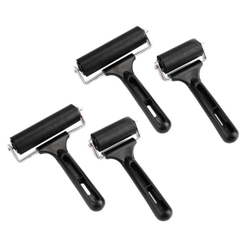 4 stuks brayer roller zwarte rubberen roller voor ... – Vicedeal