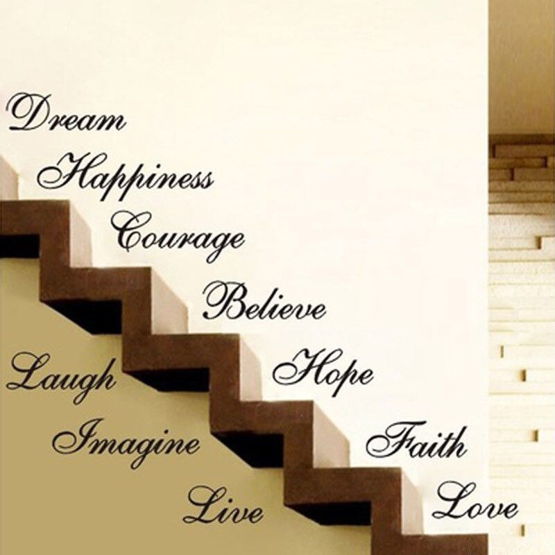 Newest STAIR RISER STICKERS TEN INSPIRATION WORDS ... – Grandado