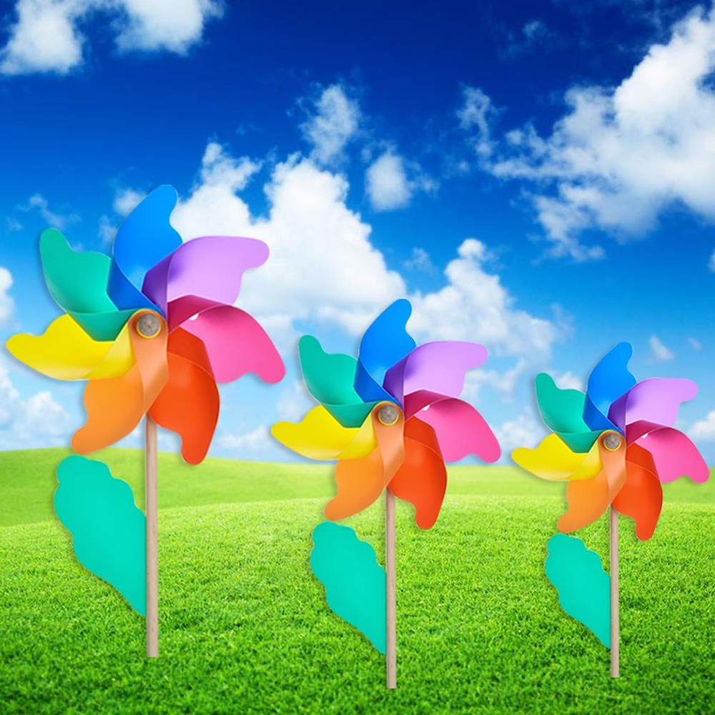 Garden Kindergarten Park Wooden Pole Windmill Rain... – Vicedeal