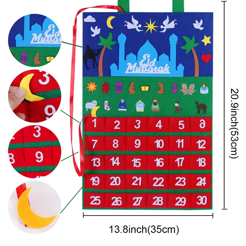 Eid Mubarak DIY Felt Calendar Countdown Ramadan De... – Grandado