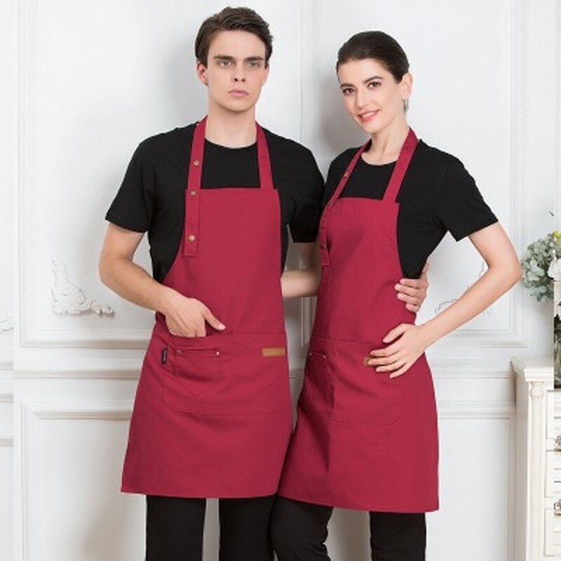 Pure Color Cooking Kitchen Apron Work Aprons Woman... – Vicedeal
